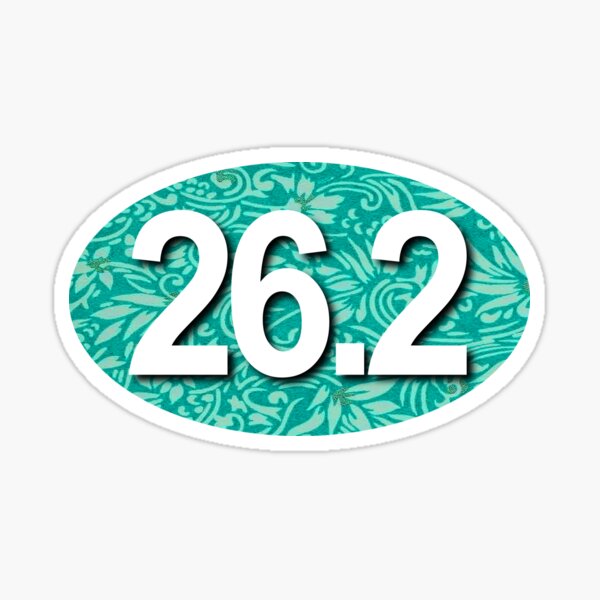 "26.2 Oval Sticker - Tropical TEAL" Sticker for Sale by robotface ...