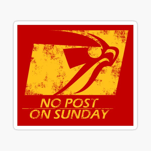 "No Post On Sunday STICKER!" Sticker for Sale by Punksthetic | Redbubble