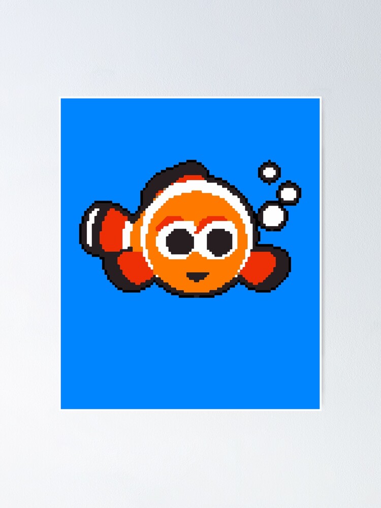 "Clown Fish | 8 Bit Pixel Art" Poster for Sale by ctaylorscs | Redbubble