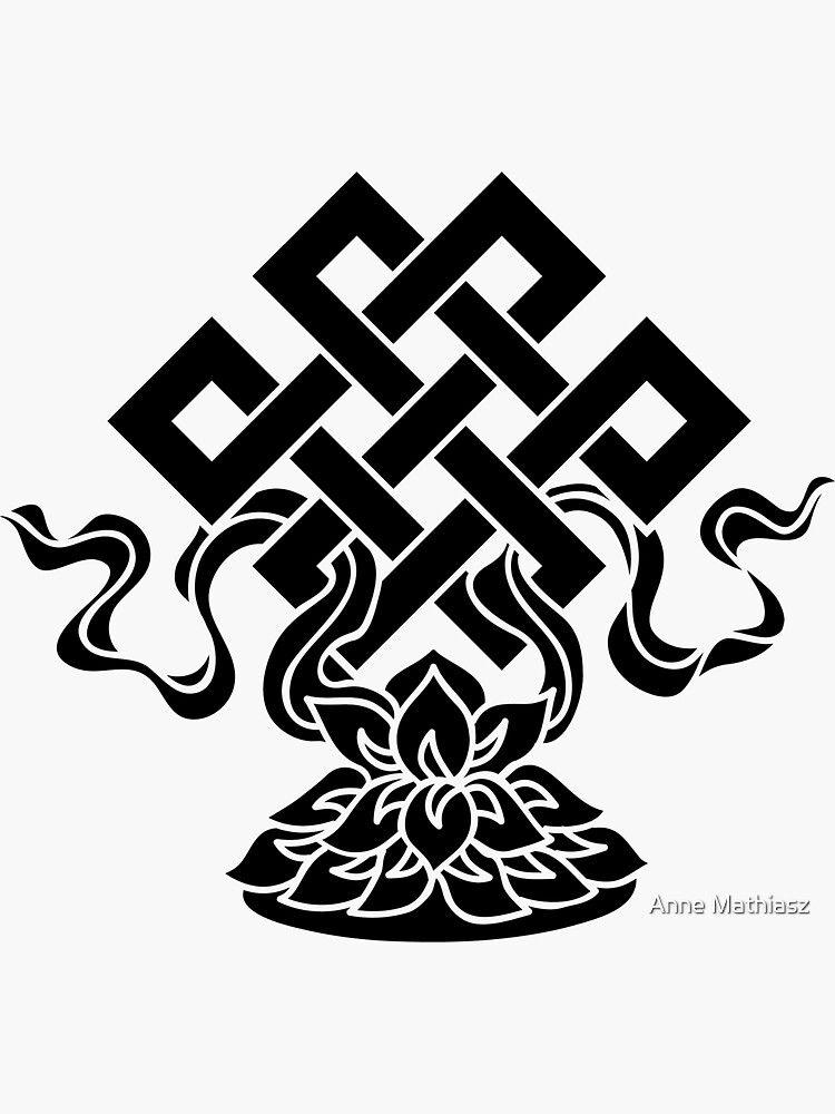 "Eternal Knot, Lotus Flower, Buddhism, Lucky Charm" Sticker for Sale by ...