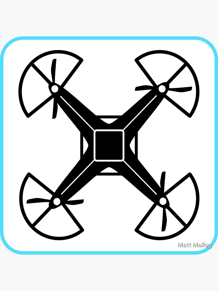 "Drone Graphic Logo" Sticker for Sale by mattmalloy | Redbubble