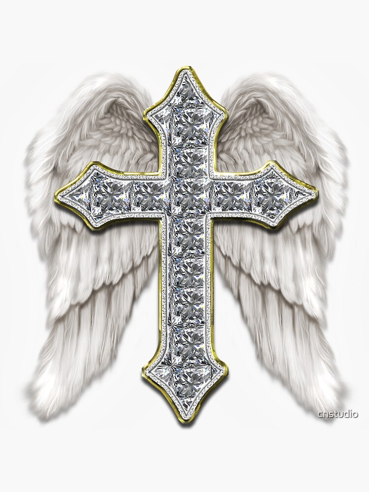 "Winged Cross" Sticker by cnstudio | Redbubble