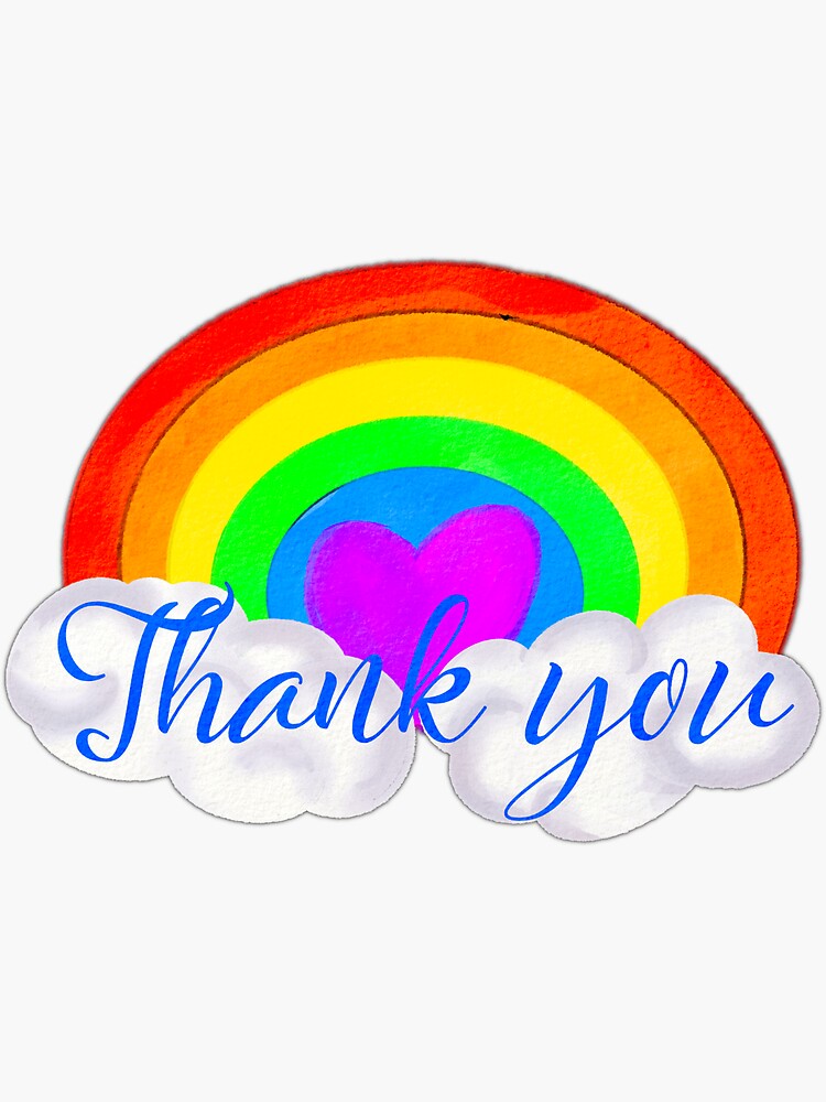 "Thank you Rainbow" Sticker by adaba | Redbubble