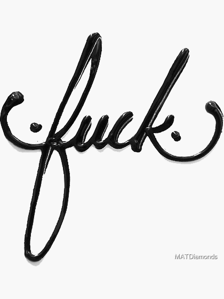 "Cursive Curse" Sticker for Sale by MATDiamonds | Redbubble