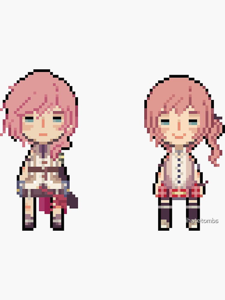 "16-bit Lightning & Serah Farron" Sticker for Sale by ihatetombs ...