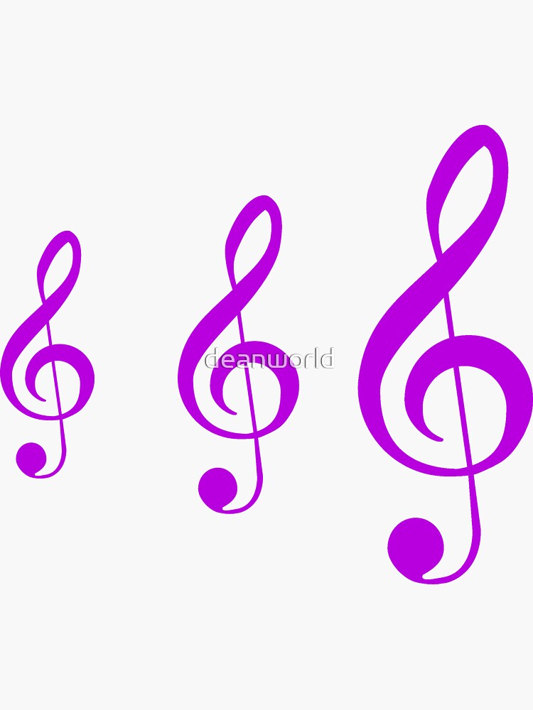 "Music Repeating Treble Clef Duvet Cover Design Sticker" Sticker for ...