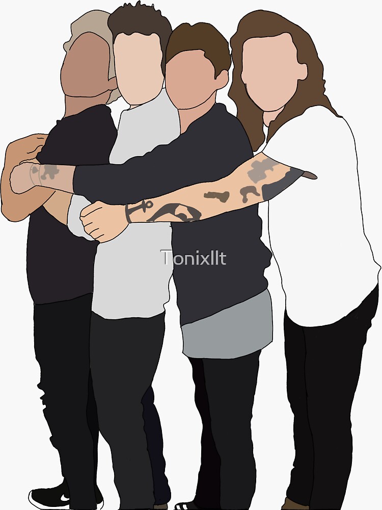 "One direction outline" Sticker for Sale by Tonixllt | Redbubble