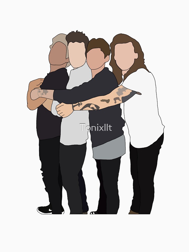 "One direction outline" T-shirt by Tonixllt | Redbubble