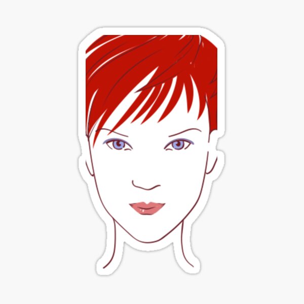 "red hair beautiful face " Sticker by telecomand1 | Redbubble