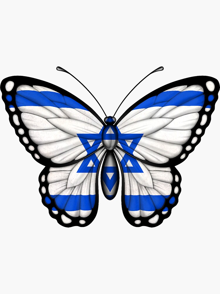 "Israeli Flag Butterfly" Sticker for Sale by JeffBartels | Redbubble