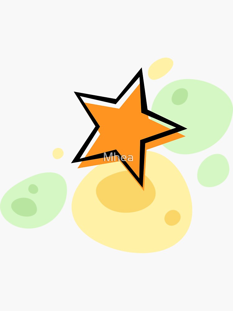 "Offset star, orange and green - sticker" Sticker by Mhea | Redbubble