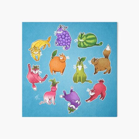 "Fruit Cats" Art Board Print by kattvalk | Redbubble