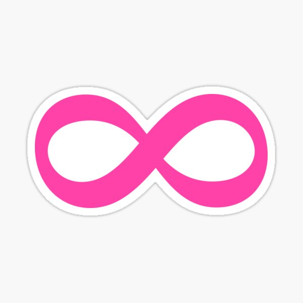 "Infinity eternity forever symbol, white and hot pink" Sticker for Sale ...