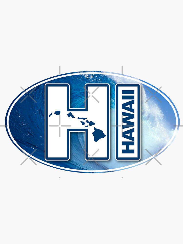 "Big Wave Hawaii - HI" Sticker for Sale by robotface | Redbubble