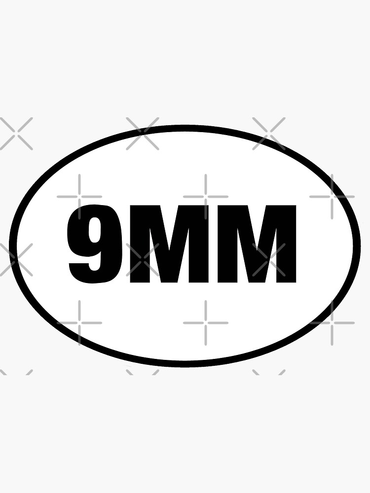 "9MM Oval Pistol Sticker Shirt Poster Card" Sticker for Sale by 8675309 ...