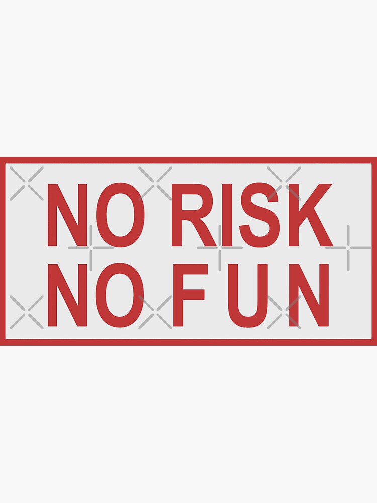 "No Risk No Fun Classic Retro Shirt Sticker Poster " Sticker for Sale ...
