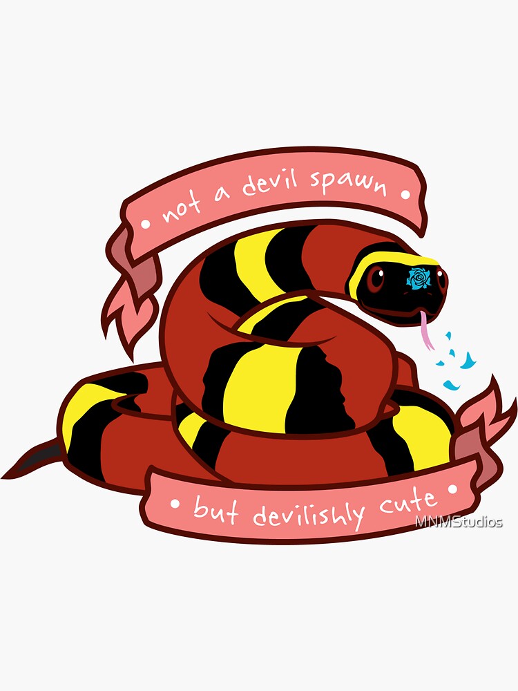 "Snakes are Devilishly Cute" Sticker for Sale by MNMStudios | Redbubble