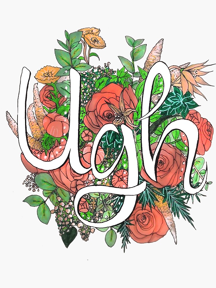 "Ugh typography // Hand-drawn edit" Sticker for Sale by milleniality ...