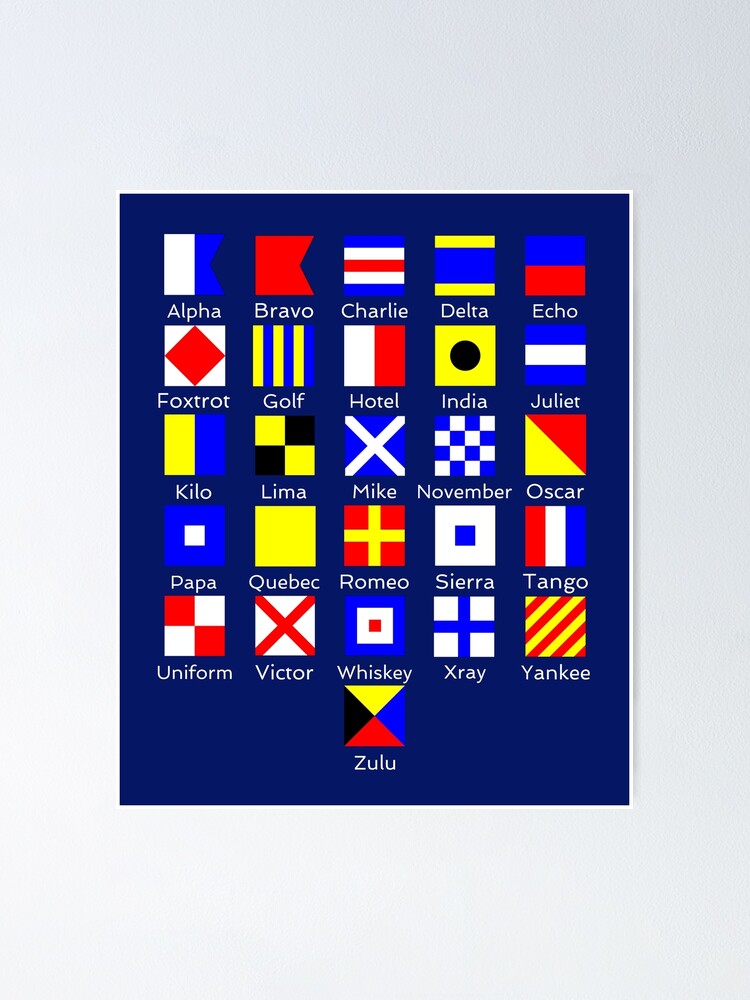 "Sailing Nautical Signal Flag Alphabet" Poster for Sale by WibbleDesign ...