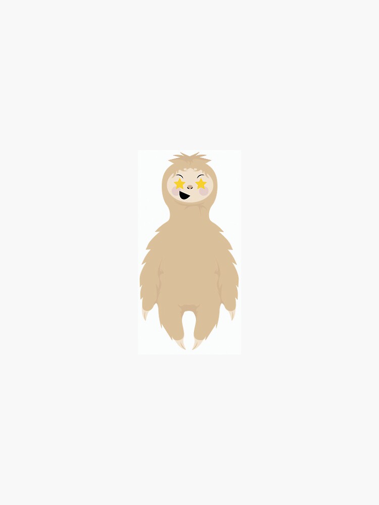 "Star-struck Sloth" Sticker by smilldesigns | Redbubble