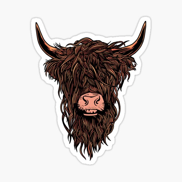 "Highland cattle" Sticker for Sale by DerSenat | Redbubble