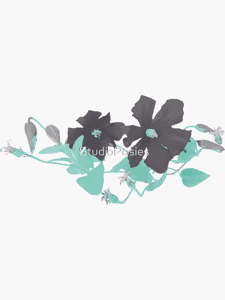 "Watercolor Clematis" Sticker by StudioPosies | Redbubble