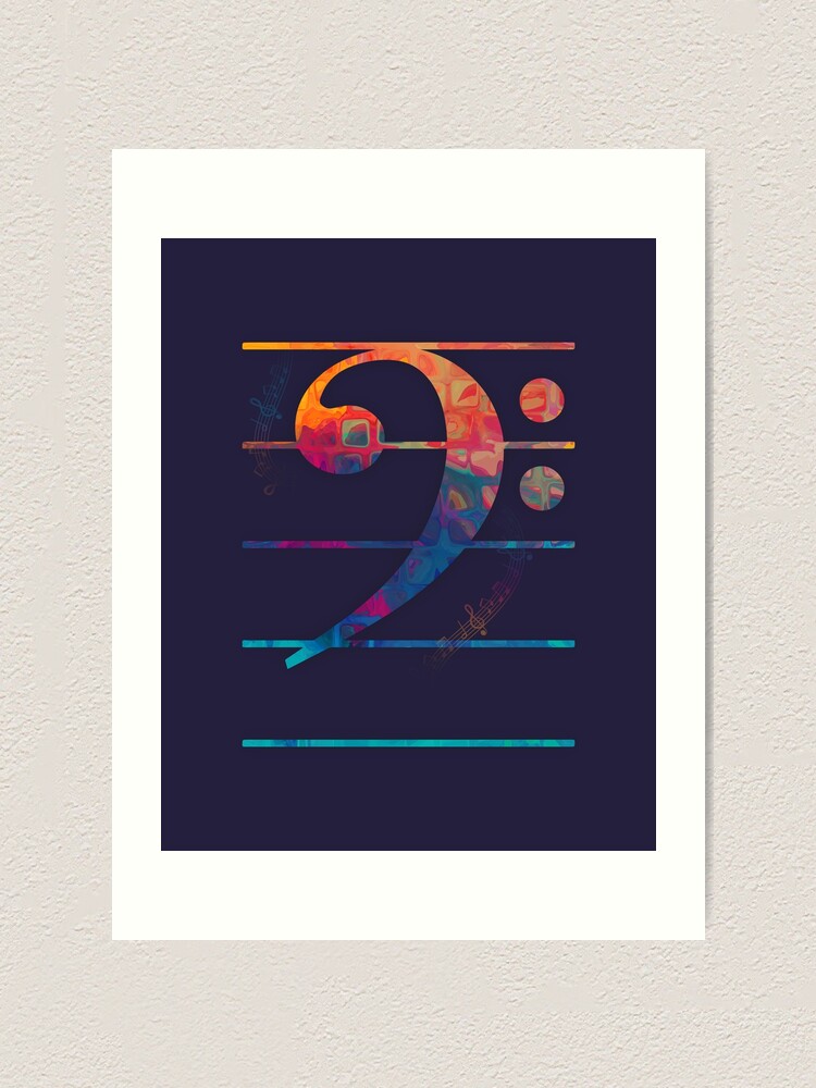 "Bass Clef Color" Art Print by leandrojsj | Redbubble