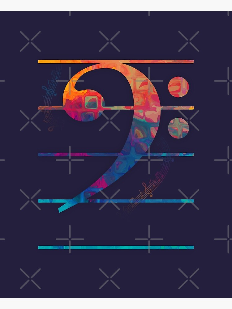 "Bass Clef Color" Art Print by leandrojsj | Redbubble
