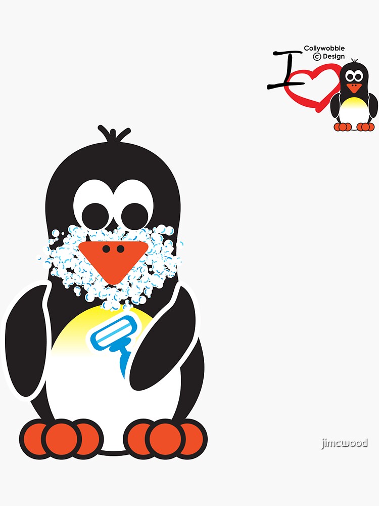 "Bathroom Penguin - Shave" Sticker for Sale by jimcwood | Redbubble