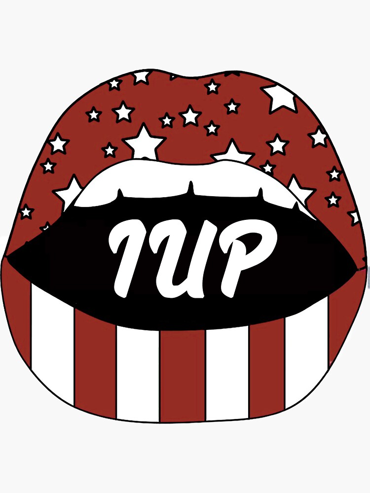 "IUP Lip Sticker!" Sticker for Sale by beck-dr | Redbubble