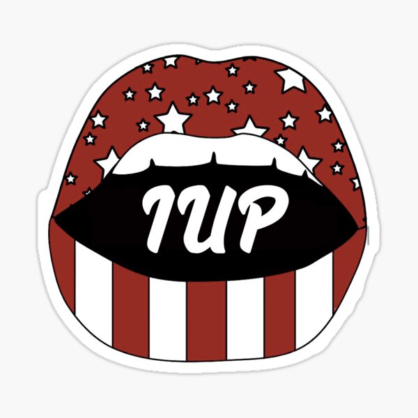 "IUP Lip Sticker!" Sticker for Sale by beck-dr | Redbubble