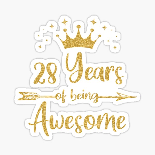 "Womens 28 Years Of Being Awesome Women 28th Happy Birthday graphic ...