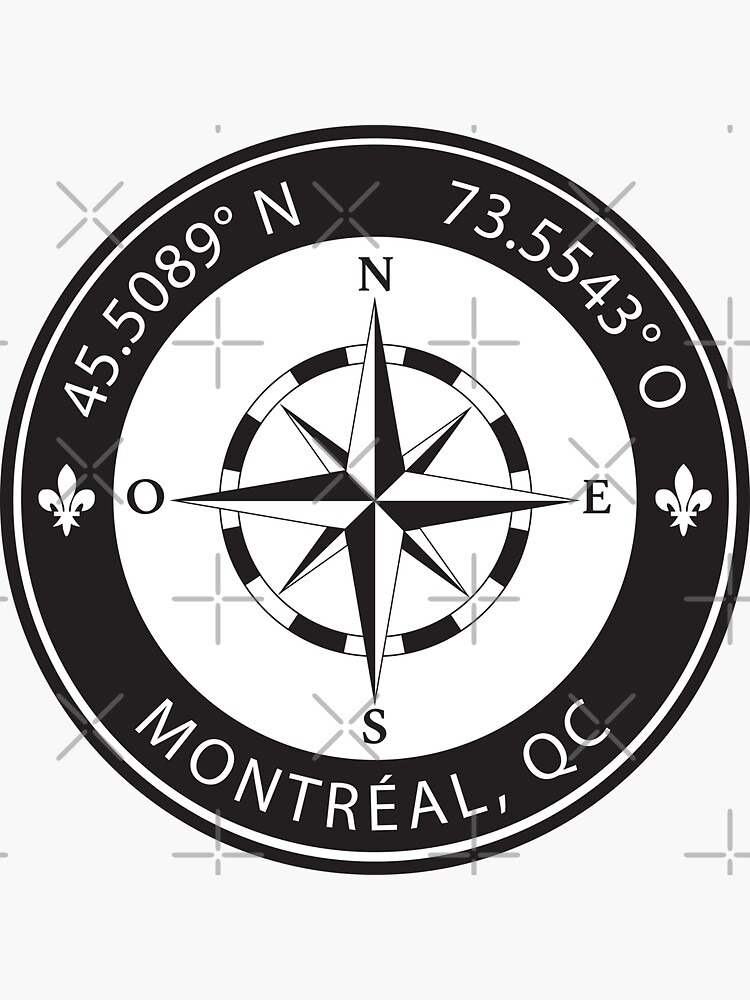 Montreal Quebec Geographical Coordinates Sticker For Sale By montreal-quebec-geographical-coordinates-sticker-for-sale-by