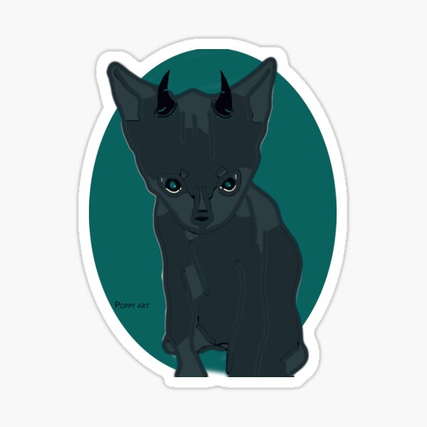 "Devil Cat" Sticker for Sale by PoppyFineArt | Redbubble