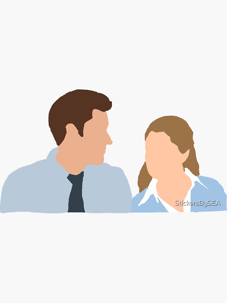 "Jim and Pam" Sticker for Sale by StickersBySEA | Redbubble