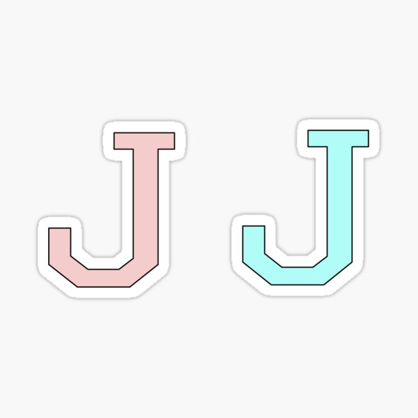 ""J" in pink and blue" Sticker for Sale by valentinapalen | Redbubble