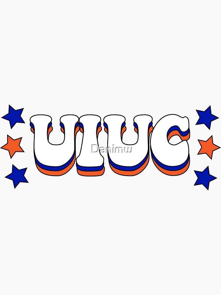 "University of Illinois Urbana Champaign Stars" Sticker by Danimw ...