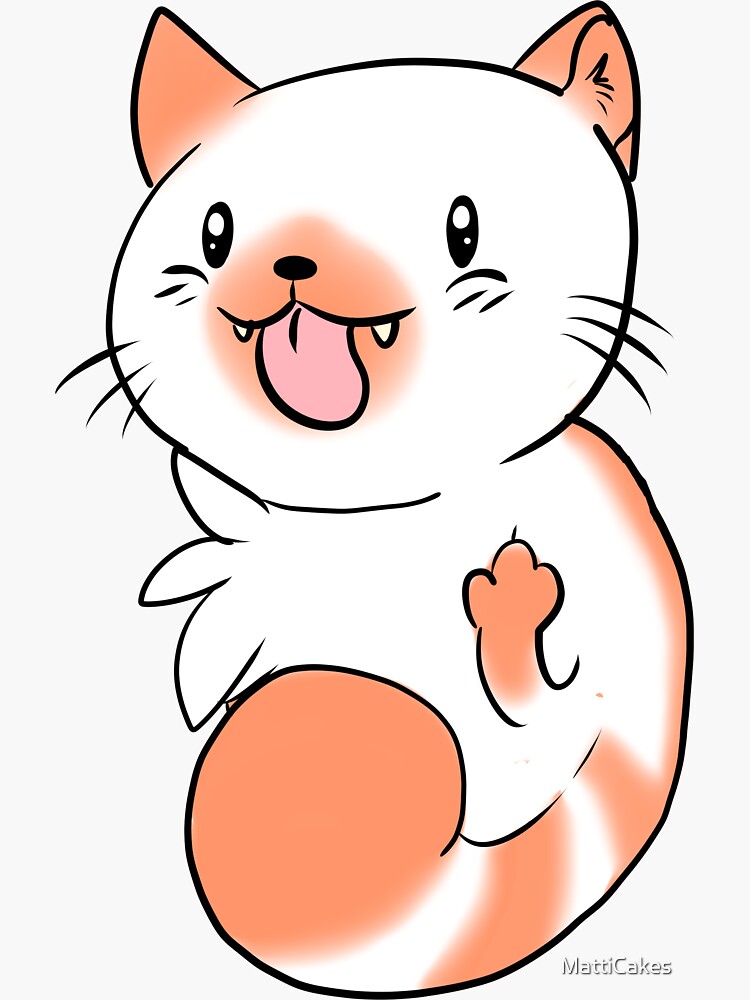 "Flame Point Chibi Cat" Sticker by MattiCakes | Redbubble