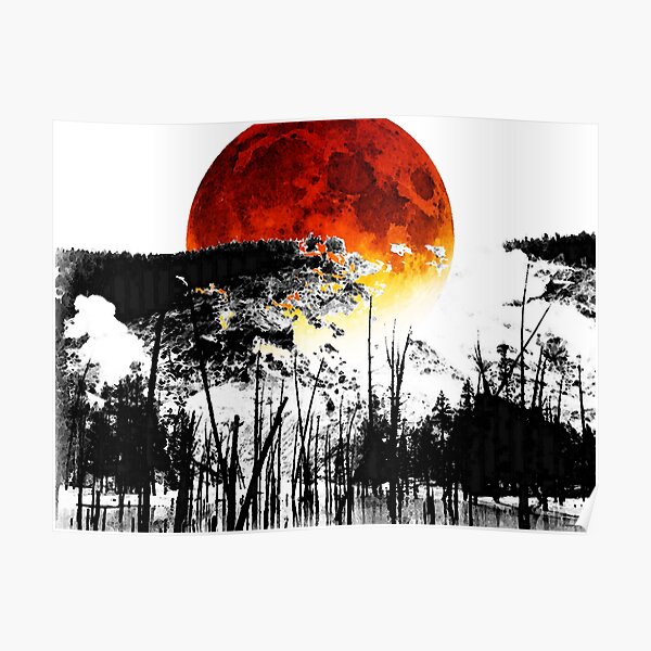 "The Red Moon - Landscape Art By Sharon Cummings" Poster for Sale by ...