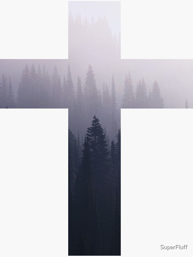 "Forest Cross" Sticker for Sale by SuperFluff | Redbubble