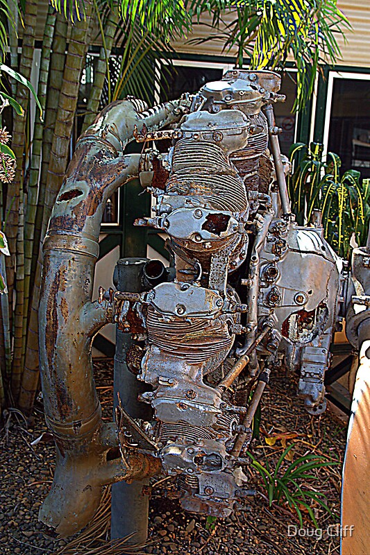 "old plane engine at Broome airport" by Doug Cliff | Redbubble