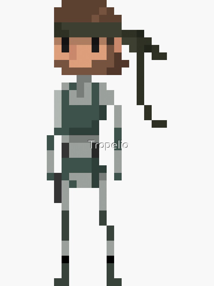 "Pixel Solid Snake" Sticker for Sale by Tropelio | Redbubble