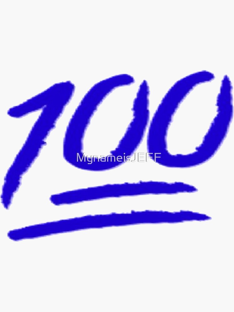 "100 emoji BLUE" Sticker for Sale by MynameisJEFF | Redbubble