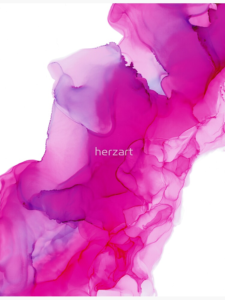 "Pink Fade: Original Abstract Alcohol Ink Painting" Sticker by herzart ...