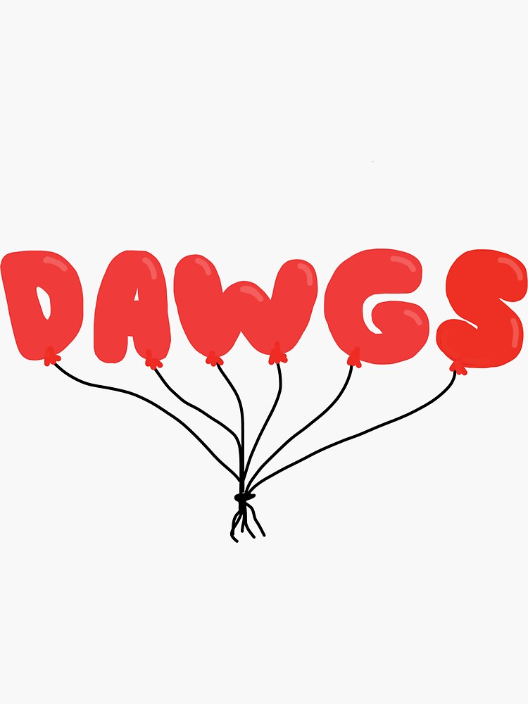"UGA Dawgs Balloons" Sticker for Sale by mslaughter822 | Redbubble