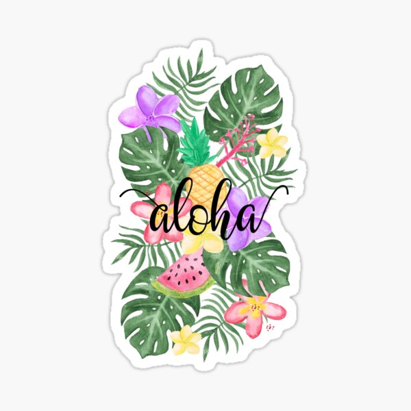 "Aloha" Sticker for Sale by aesthereal | Redbubble