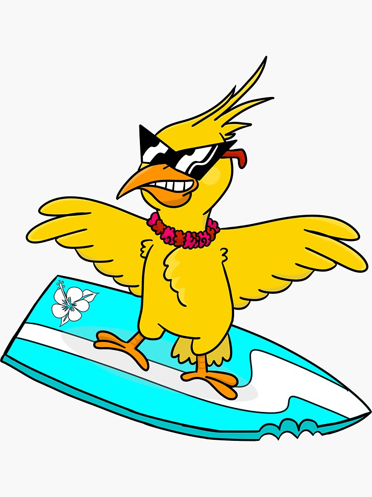 "Surfin' Bird" Sticker for Sale by BirdNerd324 | Redbubble