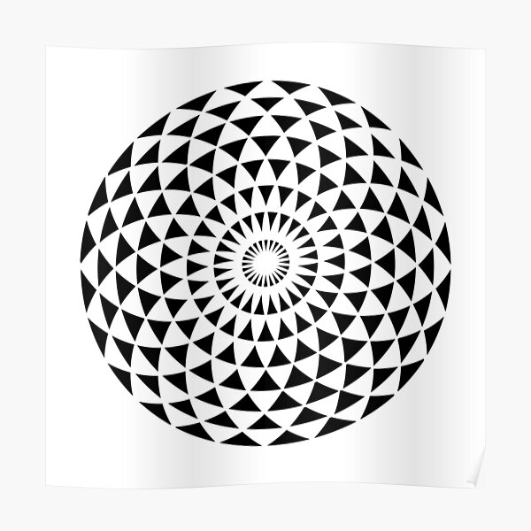 "Mandala Torus Black White" Poster for Sale by Cveta | Redbubble