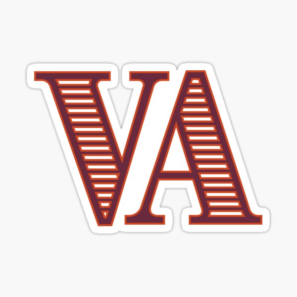 "Virginia Tech VA Lettering" Sticker for Sale by DanDoesGraphics ...