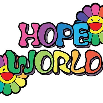 "HOPE WORLD " Sticker for Sale by Elinatpwk | Redbubble